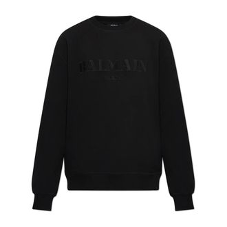 Balmain Homme, Sweatshirts et sweats &agrave; capuche, Noir, Taille: L SweaT-shirt avec logo brod&eacute;