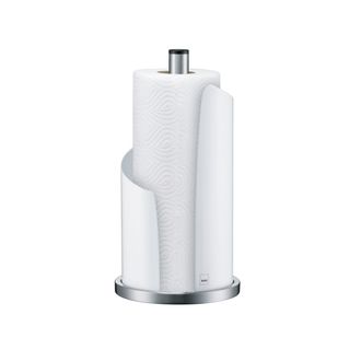 KELA K&uuml;chenrollenhalter stehend, f&uuml;r dicke Rollen, K&uuml;chenpapierhalter 32 cm hoch, STELLA, Edelstahl/Metall wei&szlig;