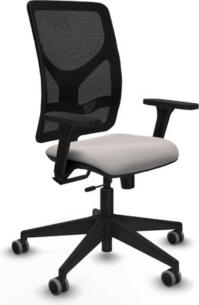 Piqueras y Crespo Stuhl aus wei&szlig;em PC-Kunststoff, mit 3D-Armlehnen, h&ouml;henverstellbare Lendenwirbelst&uuml;tze, ausgestattet mit Syncro/Traslack und Schneideschaum, mit Rolle