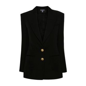 Balmain Femme, Vestes, Noir, Taille: 40 FR Veste Crois&eacute;e En Laine