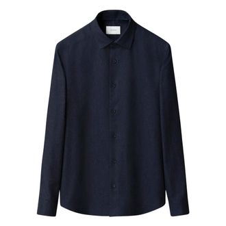 Eton Chemise Flanelle Unie - Homme - Chemises - Bleu - Taille: XL