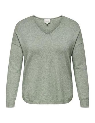 Only Carmakoma Carmargareta Ls Pullover KNT Noos Pull-Over, Basil/Détail : mélangé, 50-52 Grande Taille Femme
