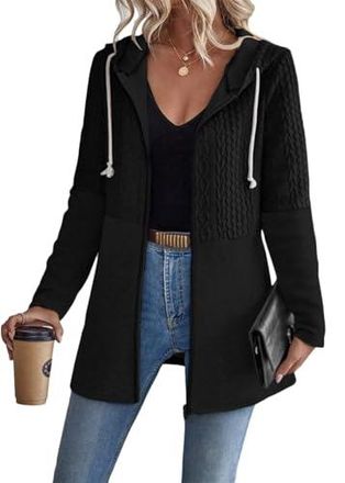 ORANDESIGNE Sweats &agrave; Capuche Femme Sweat-Shirt &agrave; Capuche Zipp&eacute; Hoodie Veste de Sport Manche Longue Manteau Grande Taille Gilet Long Printemps Automne Zip Up Sweat