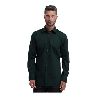 HUGO BOSS Chemise slim-fit en coton stretch - Homme - Chemises - Vert - Taille: 5XL
