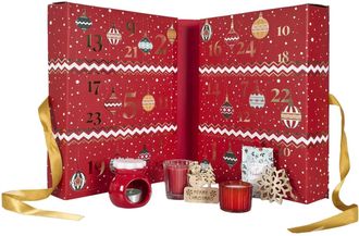 The Home Deco Factory BO0095, Advent Calendar with Scented Candles and Surprises, Traditional Design, Festive Atmosphere, Ideal for Gifting, Red, One Size