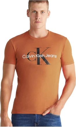 Calvin Klein Homme, Tops, Orange, Taille: S TShirt iconique - Calvin klein