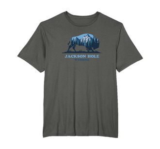 Buffalo Jackson Hole Wyoming - WY Buffalo & Mountains T-Shirt
