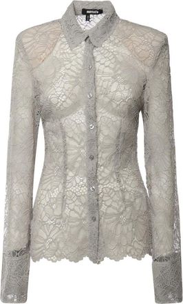 Rotate Rotate Birger Christensen, Femme, Blouses et Chemises, Gris, Taille: 34 FR Chemise en dentelle florale