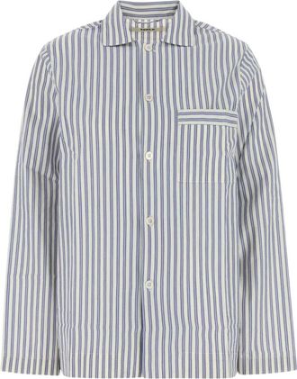 Tekla Femme, V&ecirc;tements de nuit et de d&eacute;tente, Multicolore, Taille: 40 FR Chemise en popeline brod&eacute;e