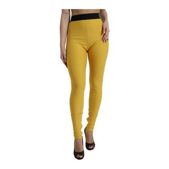 Dolce & Gabbana Senfgelbe HighWaisted Leggings - - Trousers - Damen - Gelb - S