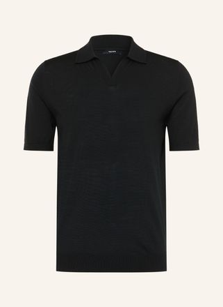 Reiss Reiss Strick-Poloshirt Duchie Aus Merinowolle schwarz