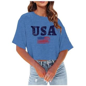 Generic Hauts courts d&eacute;t&eacute; pour femmes 2025 &agrave; manches courtes d&eacute;contract&eacute;s et amples - Coupe ample - Tendance - Col rond - Demi-chemises habill&eacute;es pour sortir 