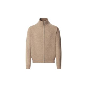 Hackett Lammwoll-Strickjacke mit Rei&szlig;verschluss - - Sweatshirts & Hoodies - Herren - Beige - XL