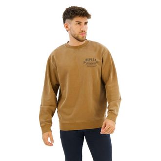 Replay Herren Sweatshirt Oversized, Braun (Safari 989), 3XL
