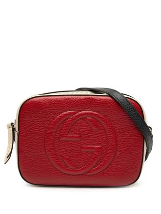 Gucci petit sac &agrave; bandouli&egrave;re Soho Disco en cuir bicolore (2016-2025) - Rouge