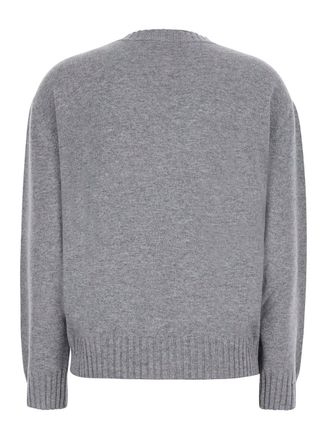 Fabiana Filippi Womens Sweater Crew Neck Grey Wool-Silk-Cashmere Tops Top