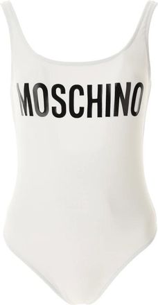Moschino Femme, Maillots de bain, Blanc, Taille: 38 FR Logo Onepiece