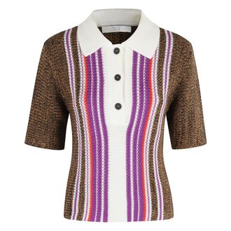 Tela Canvas Polo Shirt in Multicolor Lila - - Tops - Damen - Mehrfarbig - S