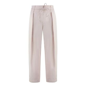 Yves Salomon Baumwoll-Cropshose mit G&uuml;rtel - - Trousers - Damen - Rosa - M