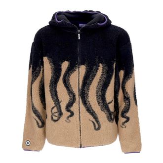Octopus Sherpa Zip Hood Sweatshirt - - Sweatshirts & Hoodies - Herren - Braun - XL