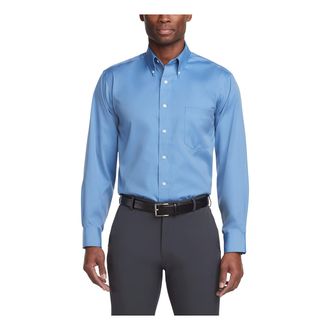 Van Heusen Herren, Regul&auml;re Passform, B&uuml;gelfrei, Einfarbig Klassisches Hemd, Blau-Blue Mist, 3X-Gro&szlig;