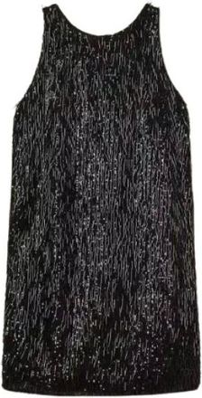 Twinset Femme, Robes, Noir, Taille: 42 FR Abito corto frange di paillettes