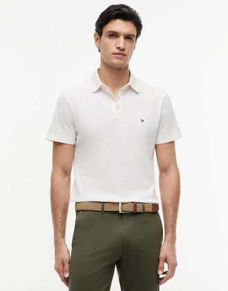 Tommy Hilfiger Polo coupe classique en jersey et tulle - Beige-Jaune