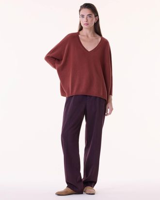 Kujten Pull Cachemire Femme Col V Oversize - Pull Minie