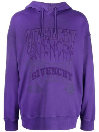Givenchy hoodie en coton &agrave; logo brod&eacute; - Violet