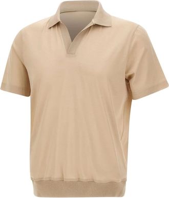 Gran Sasso Homme, Tops, Beige, Taille: L Polo Col V