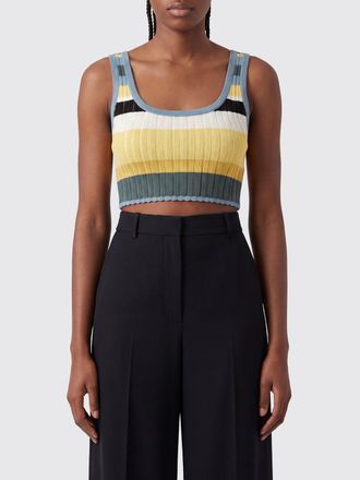 Alaia Top court ray&eacute; en maille de viscose &agrave; encolure carr&eacute;e