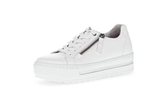 Gabor Damen Low-Top Sneaker, Frauen Halbschuhe,Wechselfußbett,Moderate Mehrweite (G),Turnschuhe,Laufschuhe,schnürschuhe,Weiss,38.5 EU / 5.5 UK