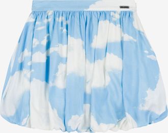 Moschino Jupe en crêpe Allover Clouds - Bleu