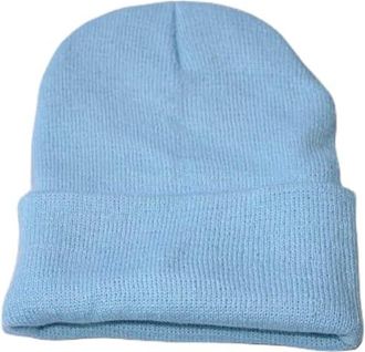 Generic Bonnet de ski chaud unisexe en tricot - Slouchy Hop Hip - Casquette de baseball dhiver, bleu clair, Taille unique