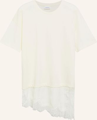 Comma Comma T-Shirt Mit Spitze weiss