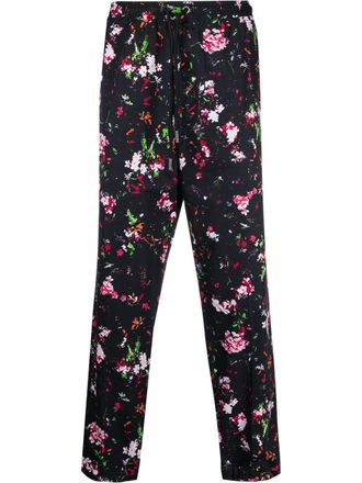 Diesel pantalon &agrave; fleurs - Noir