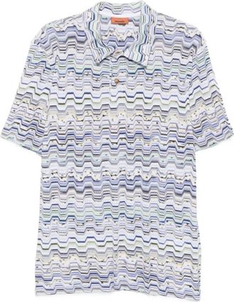 Missoni Homme, Tops, Multicolore, Taille: M Polo en maille Raschel