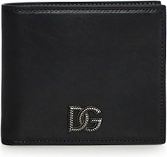 Dolce & Gabbana Homme, Accessoires, Noir, Taille: ONE Size Portefeuille en cuir de veau Tempesta