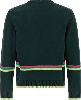 J.W.Anderson Sheep-Intarsia Cotton Sweater - Green