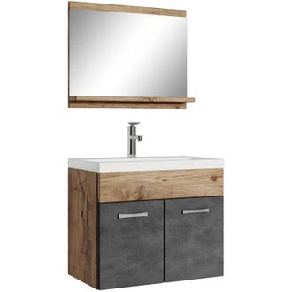 Badplaats Badezimmer Badm&ouml;bel-Set Montreal 02 60cm Waschbecken Kastanien e