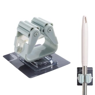 Generic Besenhalter Wandhalterung - Besenmopp-Halter, Reinigungszubeh&ouml;r, Besenhalter, Wandmontage, selbstklebender Mop-Besenhalter, rutschfester Mop-Greifer