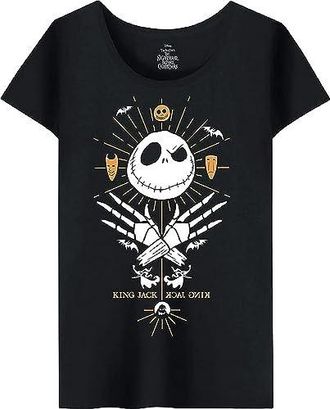 The Nightmare Before Christmas Disney &laquo; King Jack &raquo; WOJACKDTS026 T-Shirt Femme, Noir, Taille S