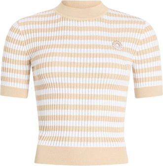 Patou Femme, Pulls, Multicolore, Taille: 36 FR Pull en Coton Ray&eacute; &agrave; C&ocirc;tes