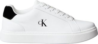 Calvin Klein Herren Cupsole Sneaker Classic Laceup aus Leder, Wei&szlig; (Bright White/Black), 39