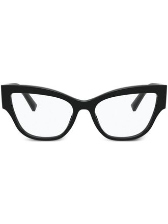Dolce & Gabbana Eyewear lunettes de vue à logo imprimé - Noir