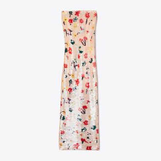 Tory Burch Damen Tr&auml;gerloses Paillettenkleid