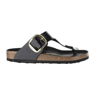 Birkenstock Femme, Chaussures, Noir, Taille: 36 EU Sandales Tongs en Cuir Verni