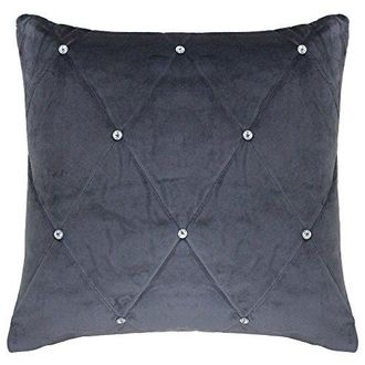 Riva Paoletti New Diamante C/CASE 45X45 Pewter, Polyester, Zinn, 45x45cm