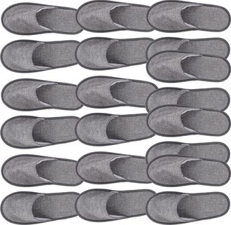 Heallily 20 St&uuml;cke Einweg Reise Hausschuhe SPA Hausschuhe Baumwolle Leinen Nahzwecke Slipper Wiederverwendbare Hausschuhe f&uuml;r Reise Home Hotel (Grau)