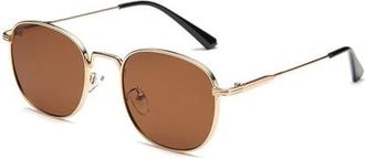 Generic Lunettes De Soleil Tendance En M&eacute;tal For Hommes Et Femmes, Monture Fine, Id&eacute;ales For Les Sports Vacances Plein Air(Brown)